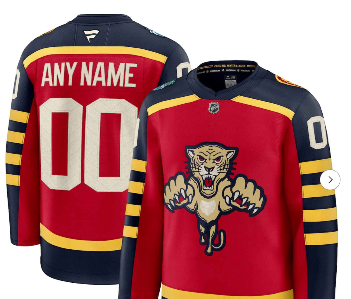 Customized Florida Panthers Red 2026 NHL Winter Classic Premium Jersey ...